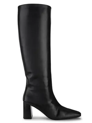 THE ROW Women's Square-Toe Leather Knee-High Boots - Black - Size 12 - Black  - Black
