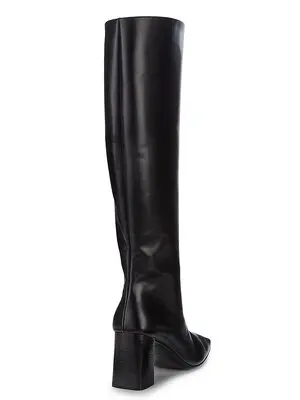 THE ROW Square-toe Leather Knee-high Boots Size