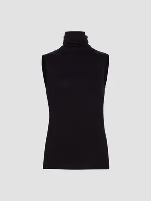 Majestic Filatures Soft Touch Sleeveless Turtleneck