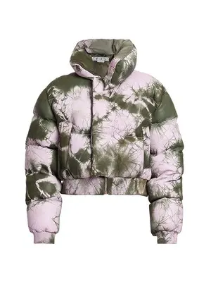 Off-White Women's Tie-Dye Leather Arrow Puffer Jacket - Military Lilac  - Military Lilac