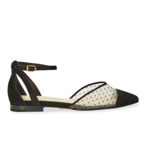 Sarah Flint SARAH FLINT Parker Flat With Lace Detailing Black