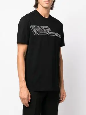 Versace Crystal Logo-embellished T-shirt