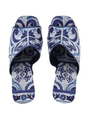 Dolce & Gabbana 105mm Majolica-print Platform Clogs