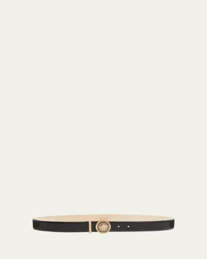 Versace Biggie Medusa Leather Belt - Black