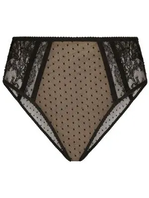 Dolce & Gabbana High-waisted Lace Briefs - Black
