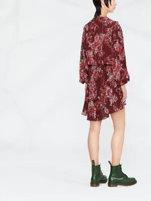 IRO PARIS Azula Floral-print Mini Dress - Red