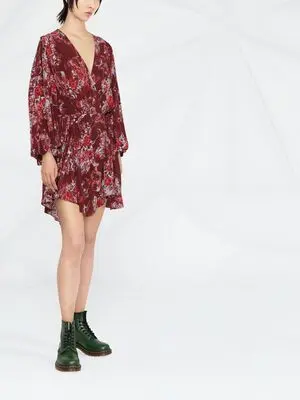 IRO PARIS Azula Floral-print Mini Dress - Red