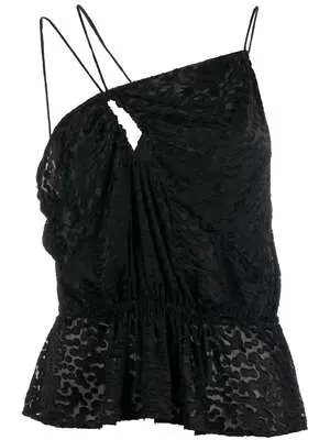 IRO PARIS Asymmetric Leopard-print Vest - Black