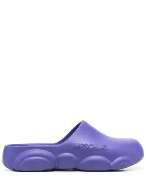 Moschino Logo Embossed Mules