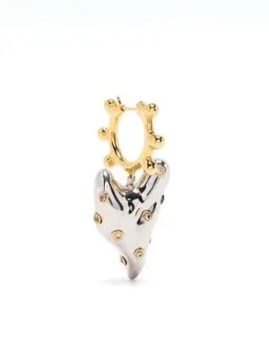 VANN JEWELRY Pierced Heart Single Earring