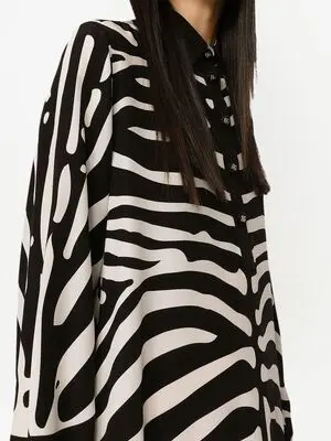 Dolce & Gabbana Zebra-print Crepe-de-chine Caftan - Black