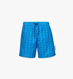 Mcm Monogram Print Swim Trunks T. Blue