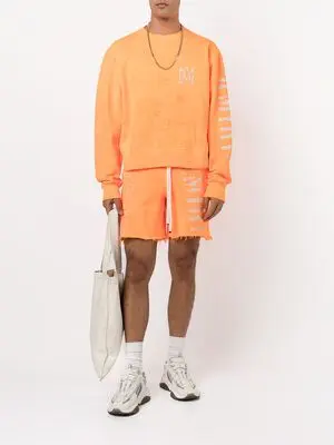 Amiri Logo Print Cotton Track Shorts