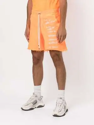 Amiri Logo Print Cotton Track Shorts