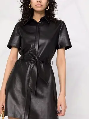 Nanushka Belted Mini Shirt Dress