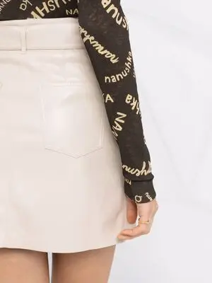 Nanushka A-line Mini Skirt - Neutrals
