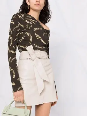 Nanushka A-line Mini Skirt - Neutrals