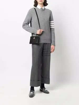 Thom Browne Rwb Tab Crossbody Bag - Black
