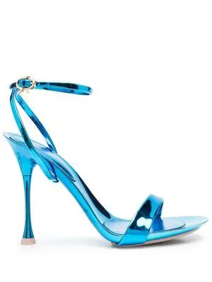 GIANVITO ROSSI Metallic-finish 110mm Heeled Sandals - Blue