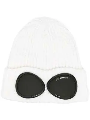 C.P. COMPANY Lens-detail Wool Beanie - White