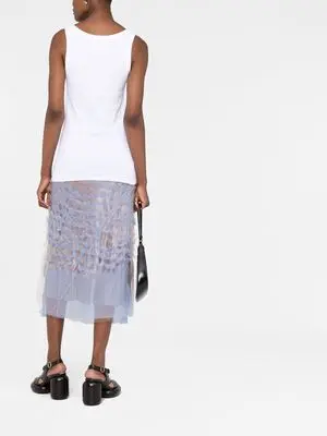 Prada Ribbed-knit Tank Top - White