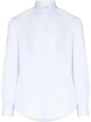 Brunello Cucinelli Cotton Twill Slim-fit Shirt - Blue