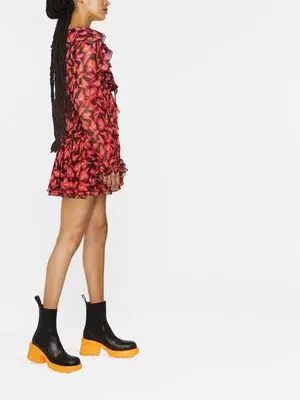 MSGM Butterfly Print Mini Dress - Pink