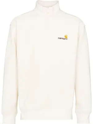 Carhartt Work In Progress Logo-embroidered Half-zip Sweatshirt