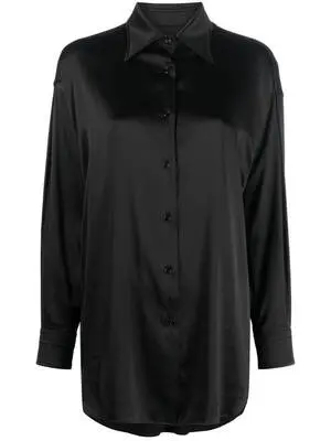 TOM FORD Pointed-collar Button-up Shirt - Black