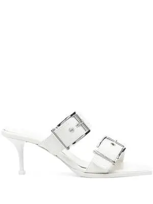 Alexander McQueen Buckled Leather Sandals - White