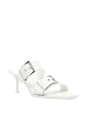 Alexander McQueen Buckled Leather Sandals - White