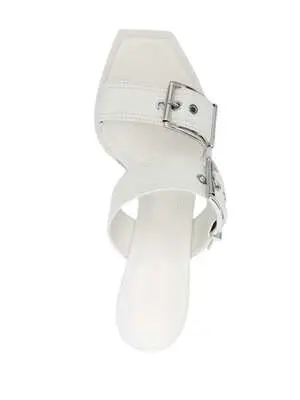 Alexander McQueen Buckled Leather Sandals - White
