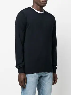 BOSS Virgin Wool Crew-neck Jumper - Blue