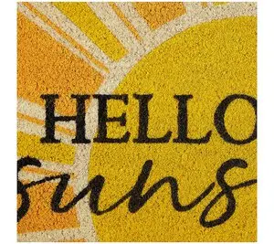 DESIGN IMPORTS Yellow Hello Sunshine 18x30 Door Mat