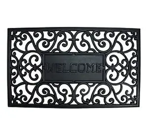NORTHLIGHT Scroll 'welcome' Coir Rectangular Do Rmat 17' X 29 - One-color