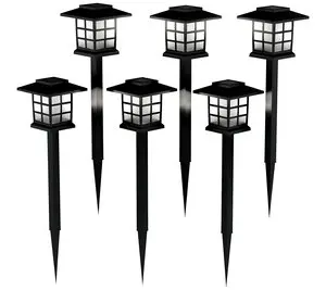 HASTINGS HOME Solar Pathway Coach Lights Set 6 - One-color