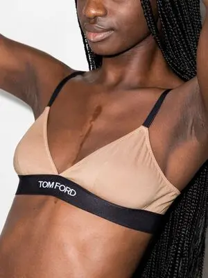 TOM FORD Logo-underband Triangle Bra - Pink