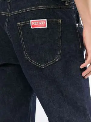 Kenzo Rear-logo Slim-fit Jeans - Blue