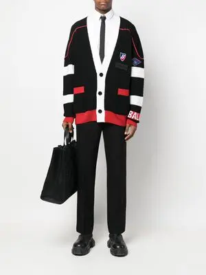 Balmain Logo-patch V-neck Cardigan