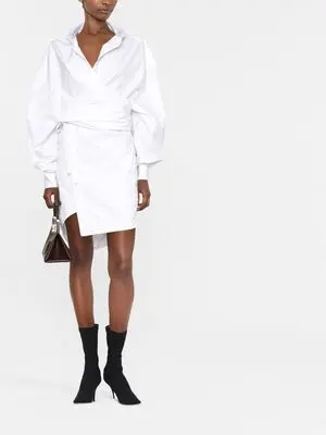 Balenciaga Cotton Wrap Shirt Dress