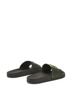 GIUSEPPE ZANOTTI Snakeskin-effect Slides - Black