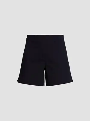 Spanx Polished Stretch-cotton Shorts Navy