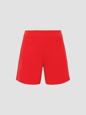 Spanx Polished Stretch-cotton Shorts Red