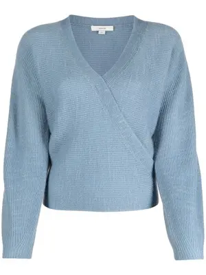 Vince Long-sleeve Wrap Jumper - Blue