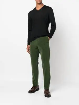 Fedeli V-neck Long-sleeve Jumper - Black