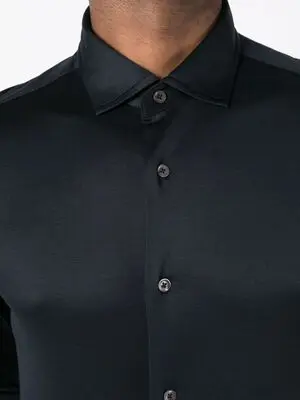 Emporio Armani Long-sleeve Poplin Shirt - Blue