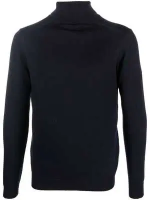 ROBERTO COLLINA Ribbed Hem Roll-neck Jumper - Blue