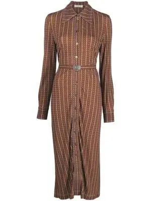 Tory Burch Dotted Windowpane Midi Polo Dress