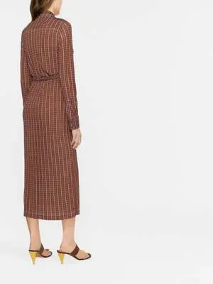 Tory Burch Dotted Windowpane Midi Polo Dress