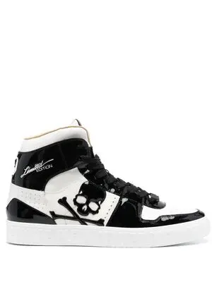 Philipp Plein Skull-print High-top Sneakers - White